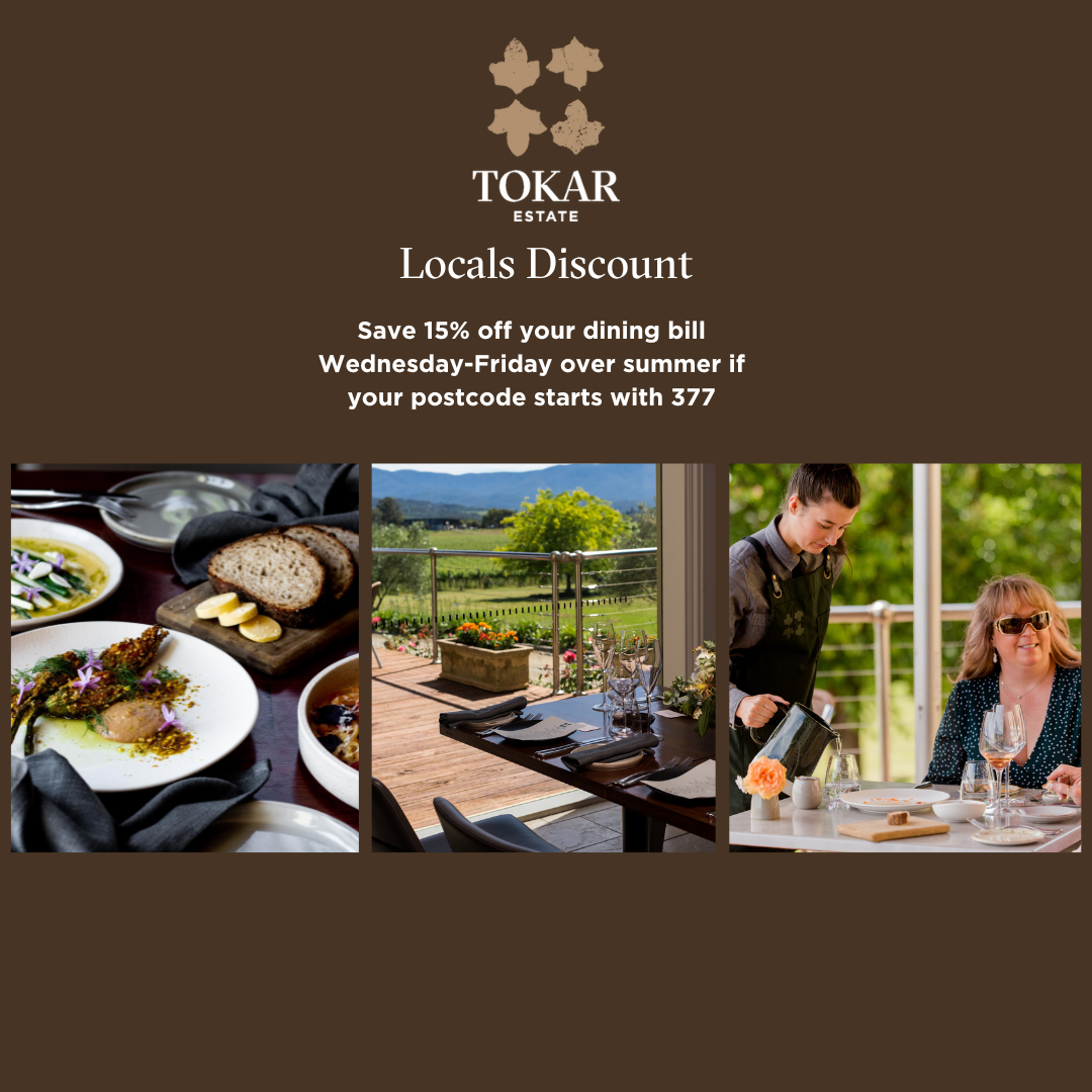 Local's Discount- save 15% on Weekday Dining – Tokar Estate