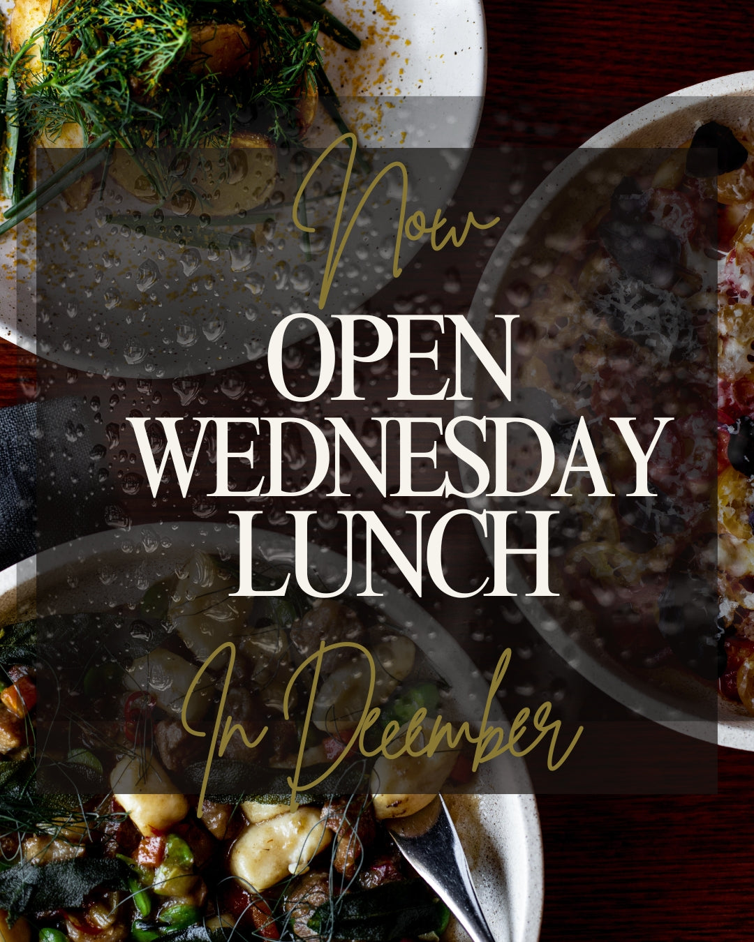 Tokar Estate Now Open for Wednesday Lunch in December
